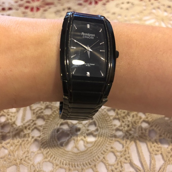 Armitron | Accessories | Armitron Black Stainless Diamond Watch | Poshmark